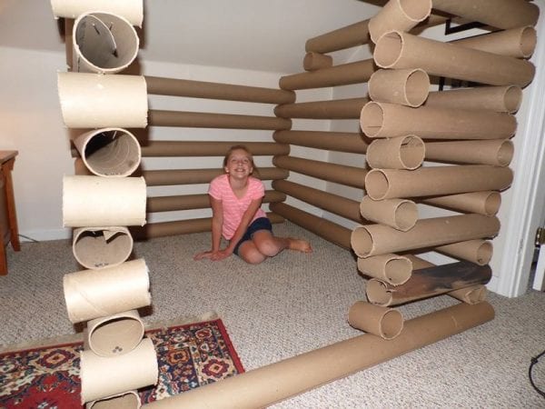 Build a Log Cabin out of Carpet Tubes - Hobbies on a Budget